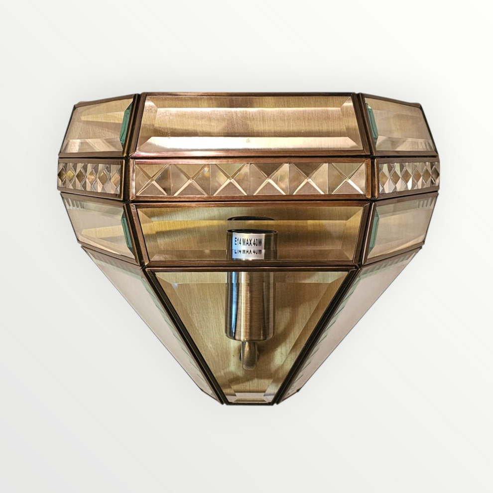 Cassandra Antique Brass Glass Wall | Universal Lighting – Universal ...